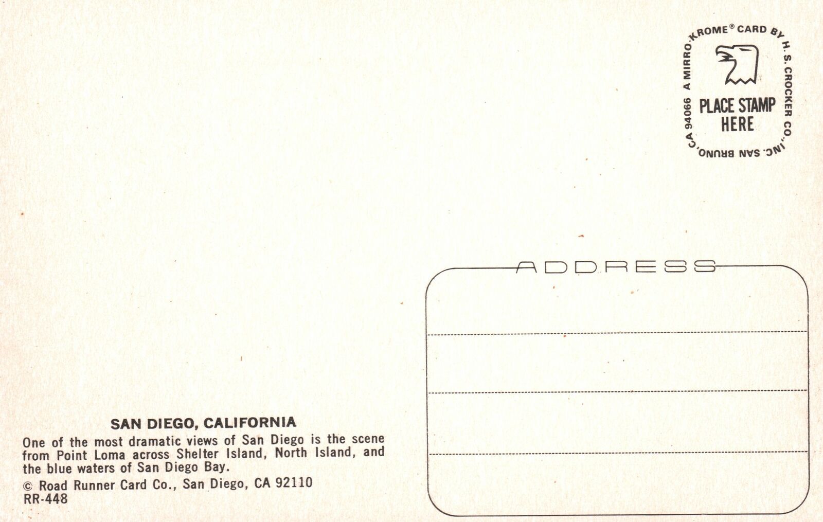 Vintage Postcard Dramatic Views Point Loma Scene San Diego California ...