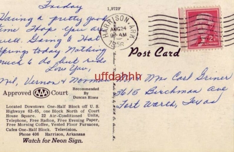 1956 HARRISON MOTOR COURT, Harrison, AR Watch for Neon Sign | United ...