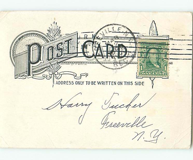 Pre-1907 Comic MAN Spills INK When Animal Hits HIM in the Butt Hl2059 ...