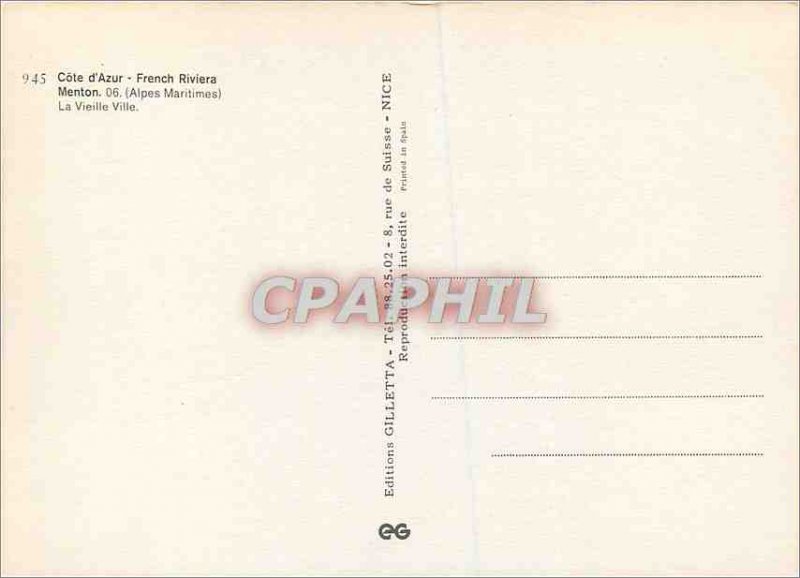 Postcard Modern Cote azure ash chin (Alpes Maritimes) Old Town | Europe ...