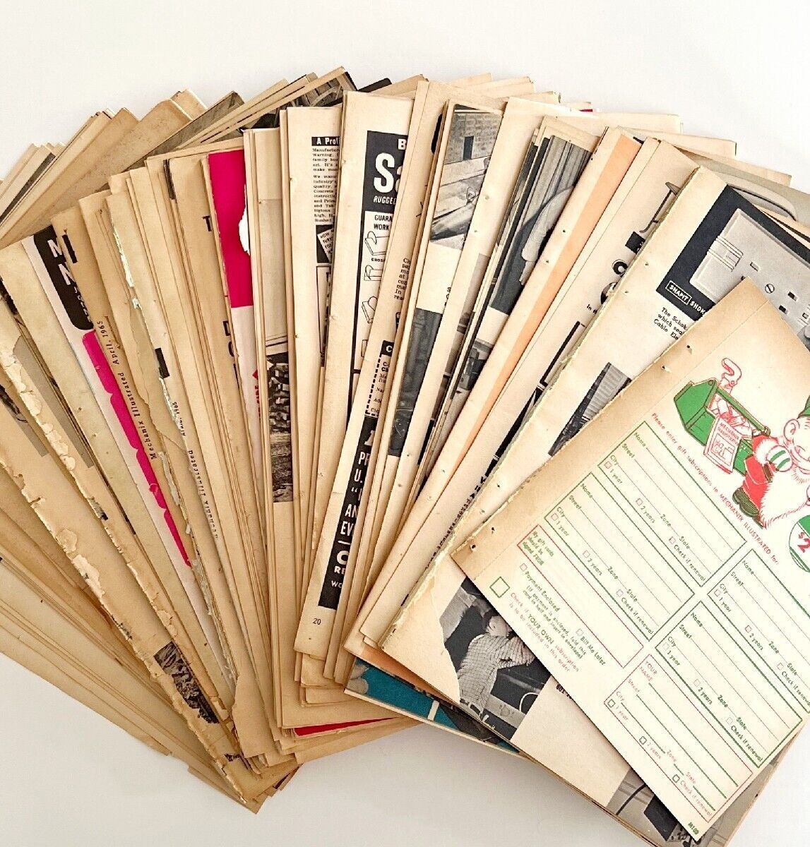 Ephemera Lot Mechanix Illustrated 1955-1965 500 Pcs Ads Railroad Guns ...