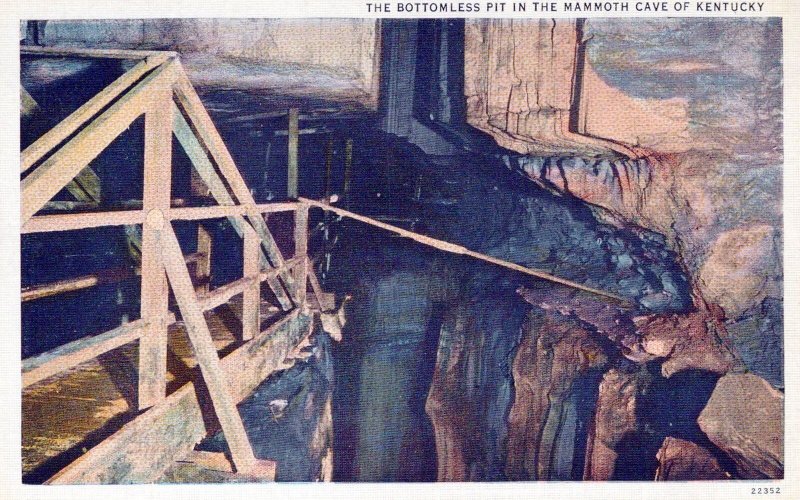 Vintage Postcard the Bottomless PIT in the Mammoth Cave of Kentucky C ...