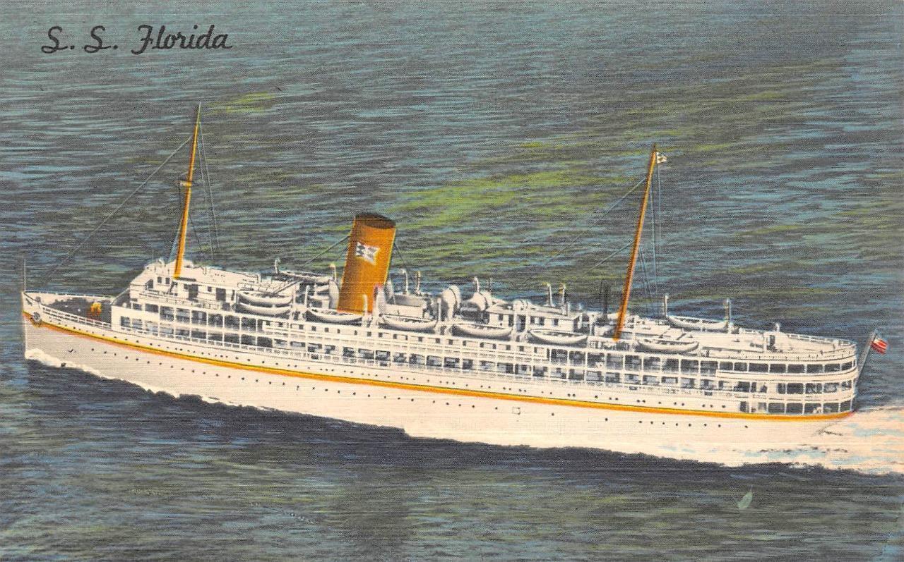 Miami, FL Florida CRUISE SHIP S.S. FLORIDA P&O Steamship Co ca1940's ...