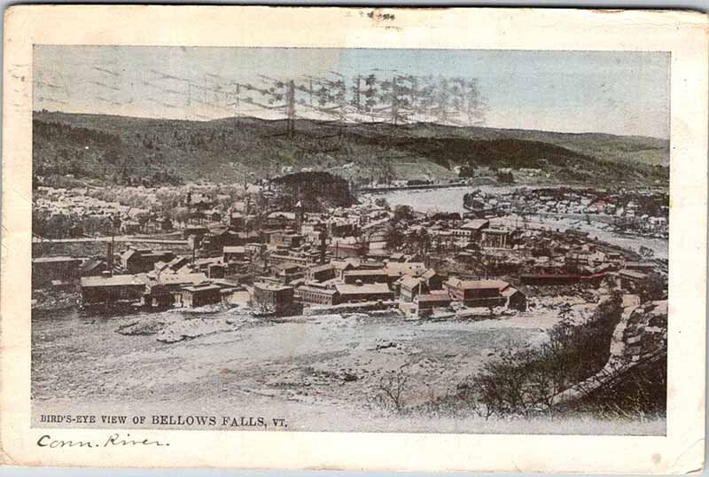 Postcard AERIAL VIEW SCENE Bellows Falls Vermont VT AM5588 | United ...