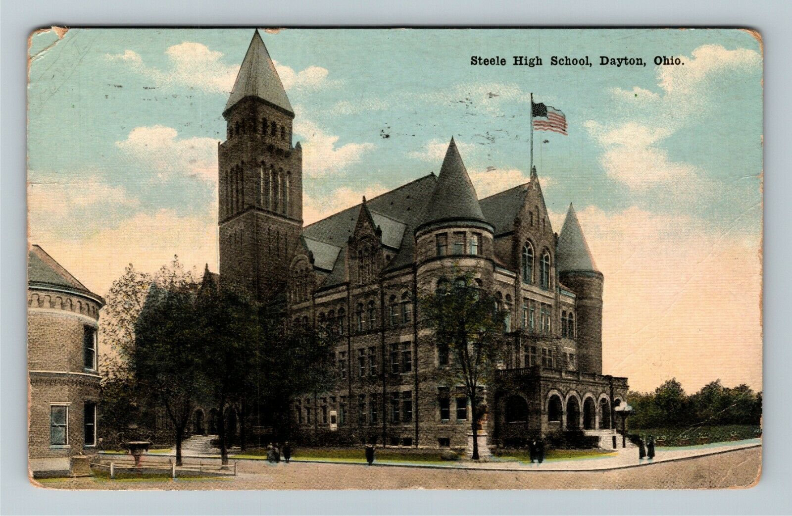 Dayton OH-Ohio Steele High School Building Vintage c1918 Postcard ...