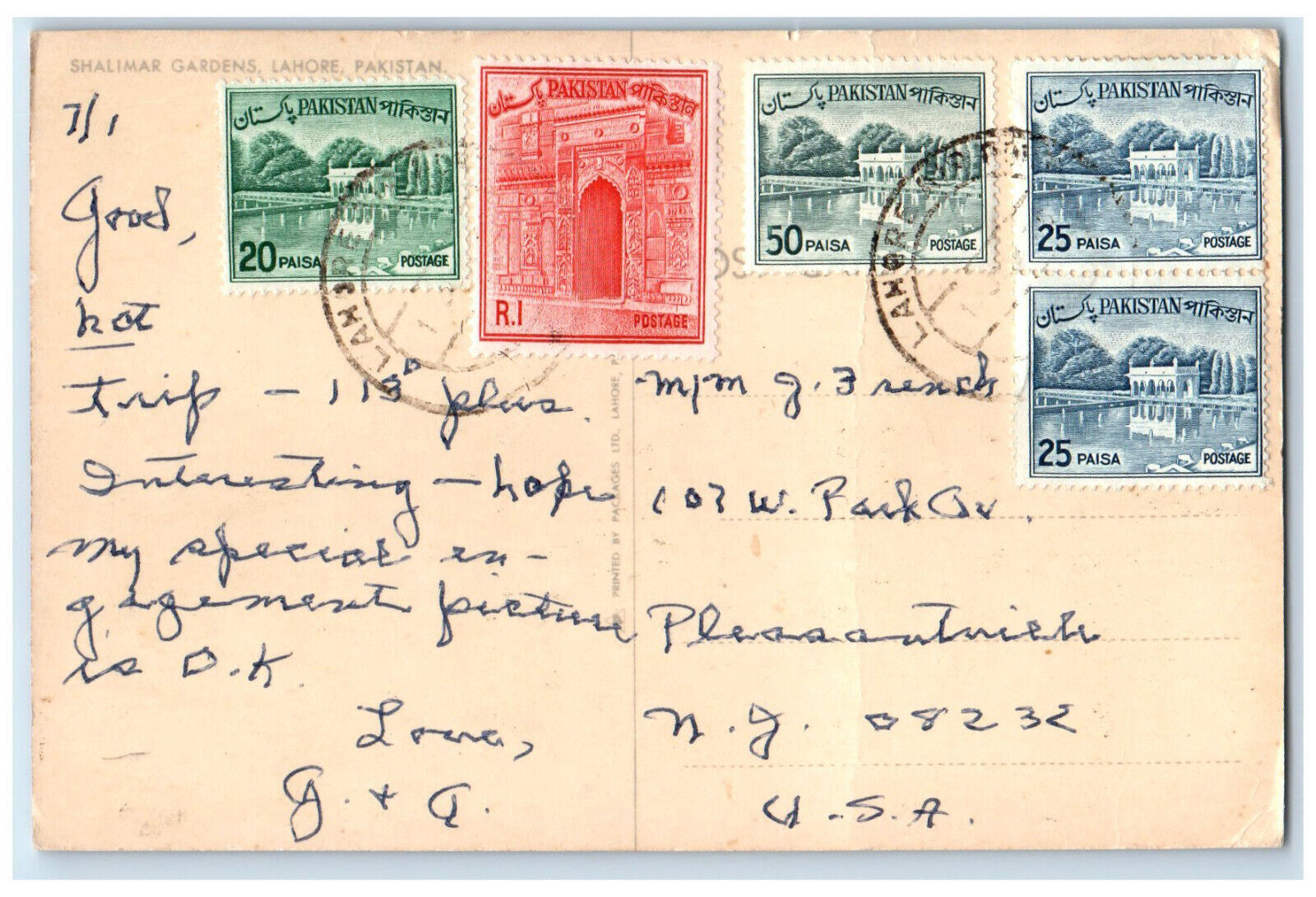 c1950's Shalimar Gardens Mughal Garden Complex Lahore Pakistan Vintage ...