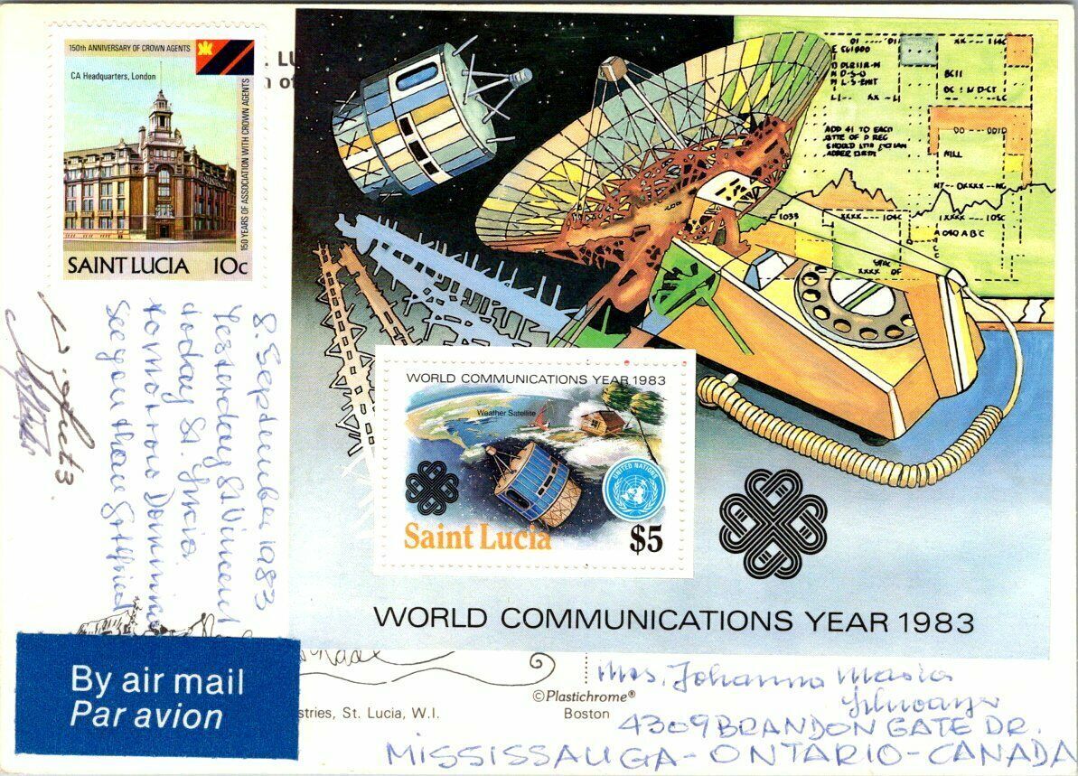 Vintage Continental Size Postcard Dual View of ST. Lucia Souvenir ...