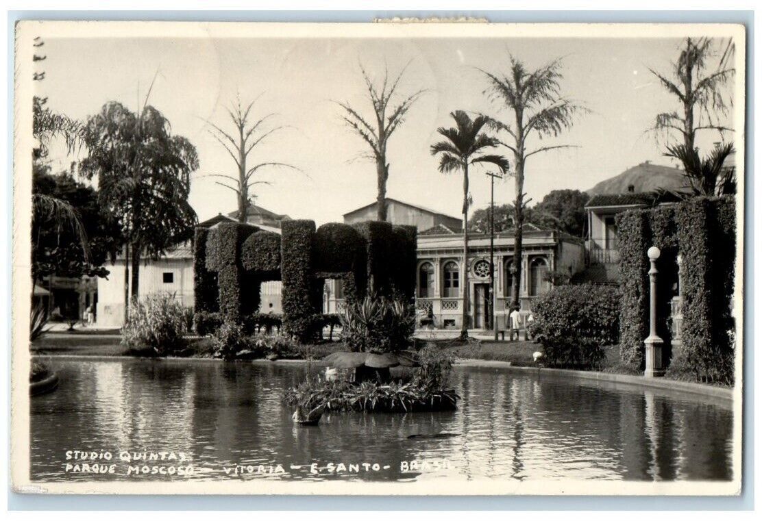 1948 Parque Moscoso Park View Vitoria Brazil South America RPPC Photo ...