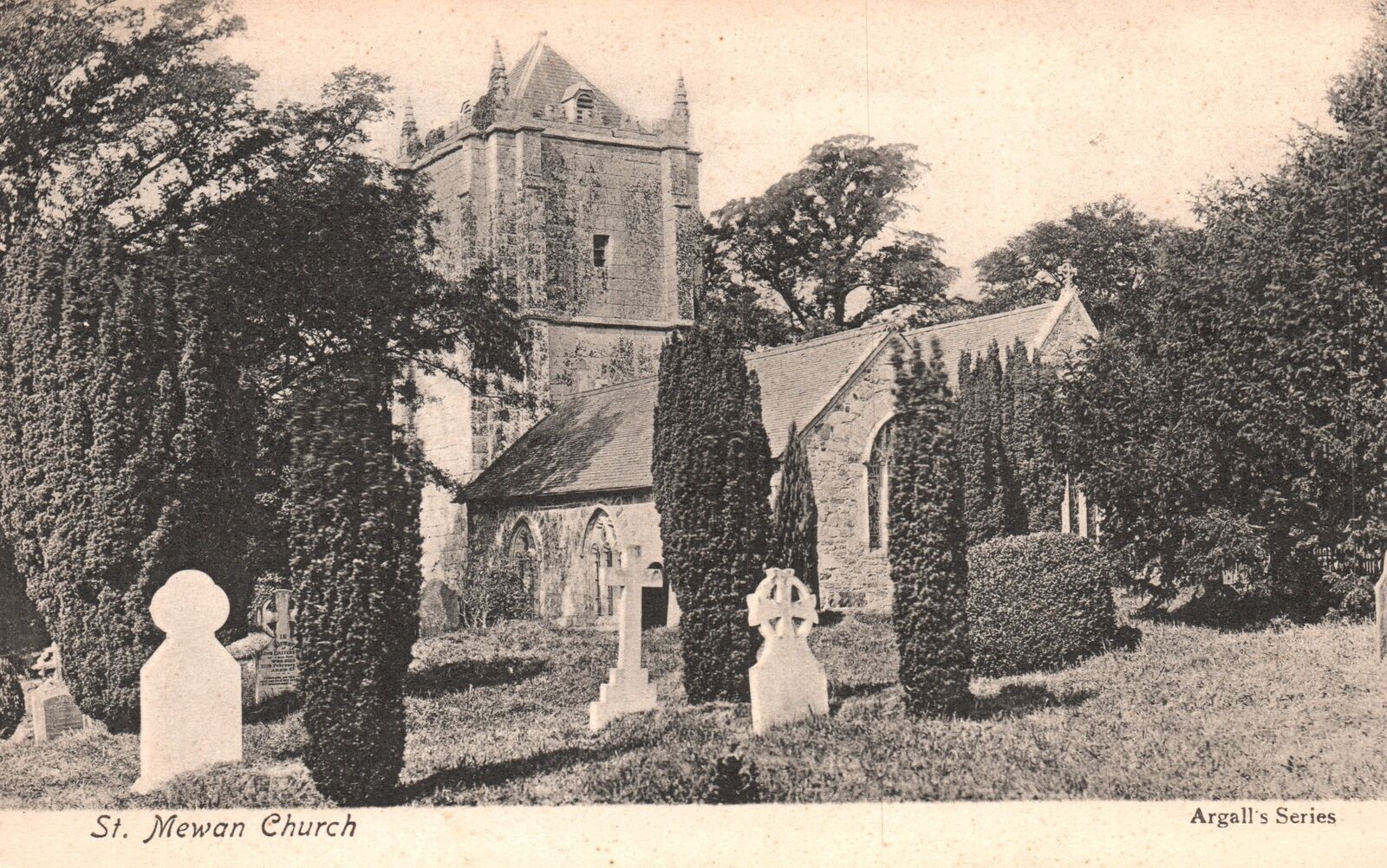 Vintage Postcard Saint Mewan Parish Church Building Argall's Series ...