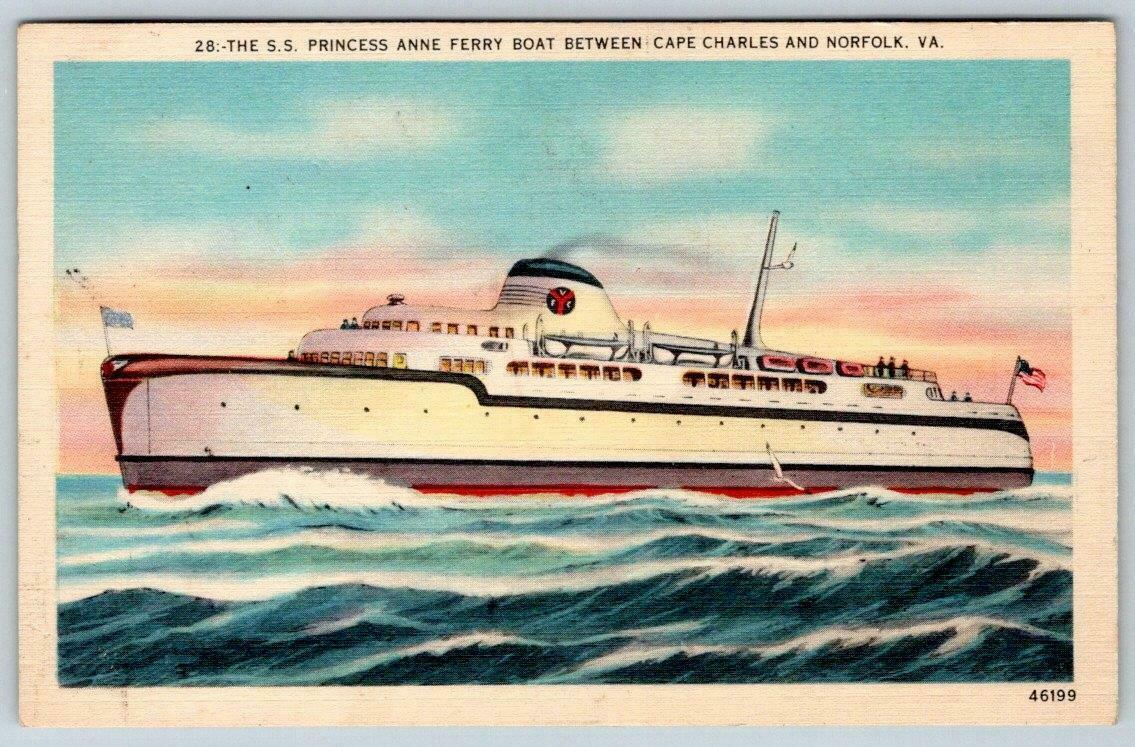 SS Princess Anne Ferry Boat Between Cape Charles & Norfolk Virginia *Va ...