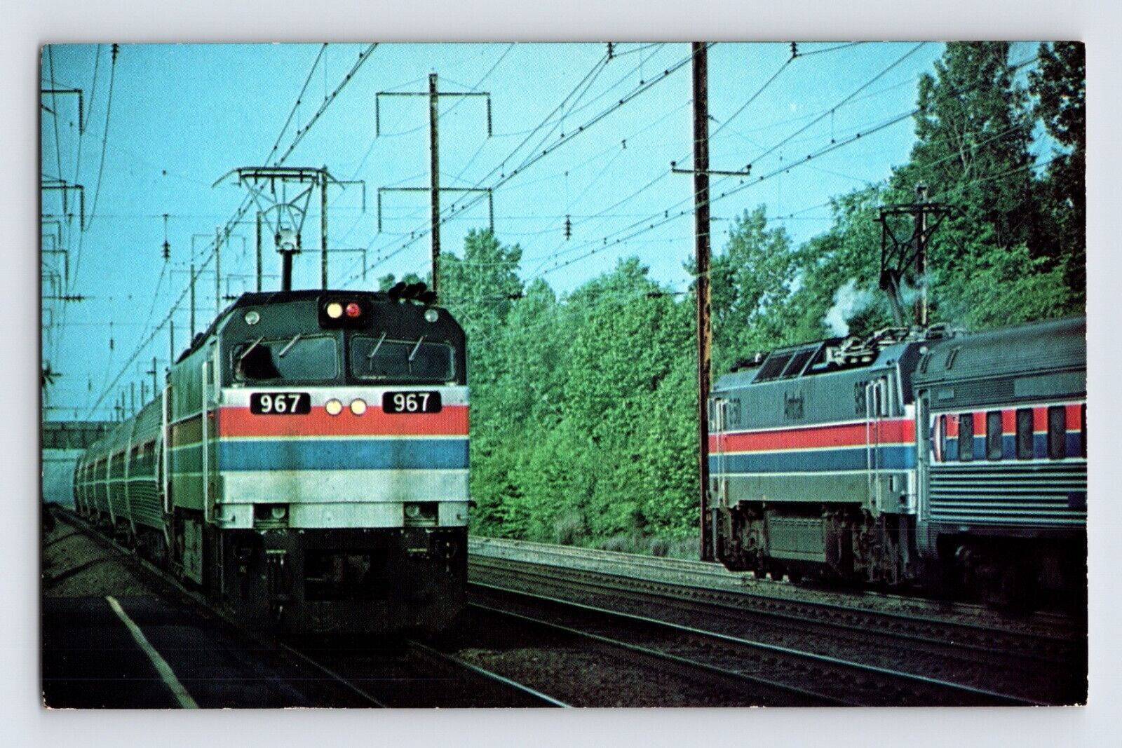 Postcard Railroad Train Amtrak EP60 Electric Montrealer Bicentennial ...