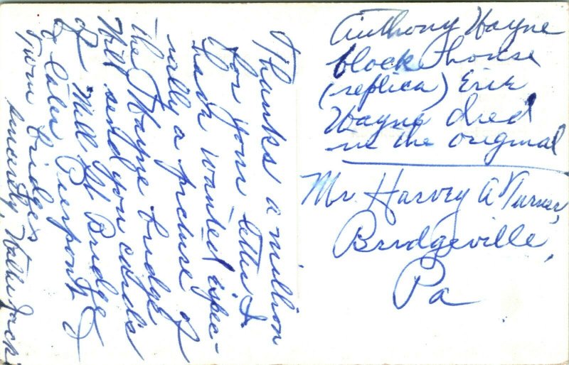 VTG Real Photo RPPC Mad Anthony Wayne Blockhouse 1950s Kodak Erie PA ...