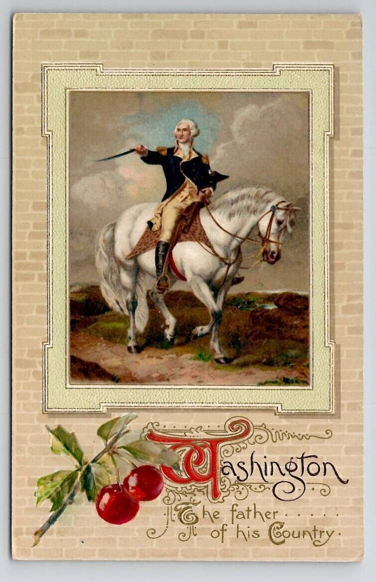 George Washington With Sword On Horseback The Father Of His Country ...