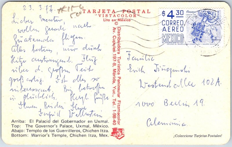 Vintage Postcard the Governor's Palace at Uxmal Yucatan Mexico 1977 ...