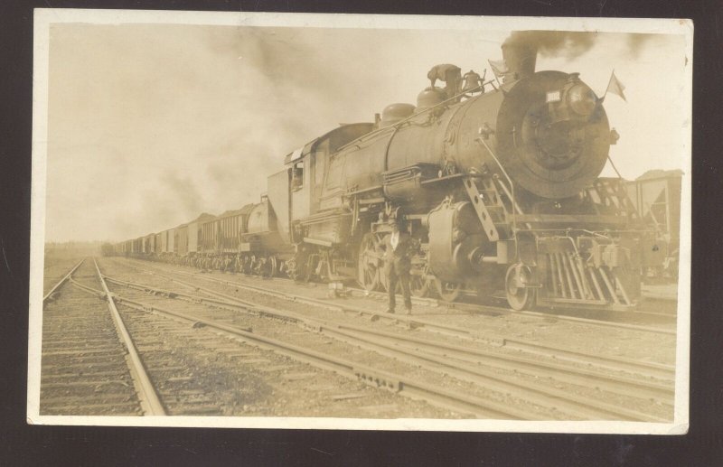 Rppc Akron Ohio Railroad Train in Station Locomotive Real Photo ...