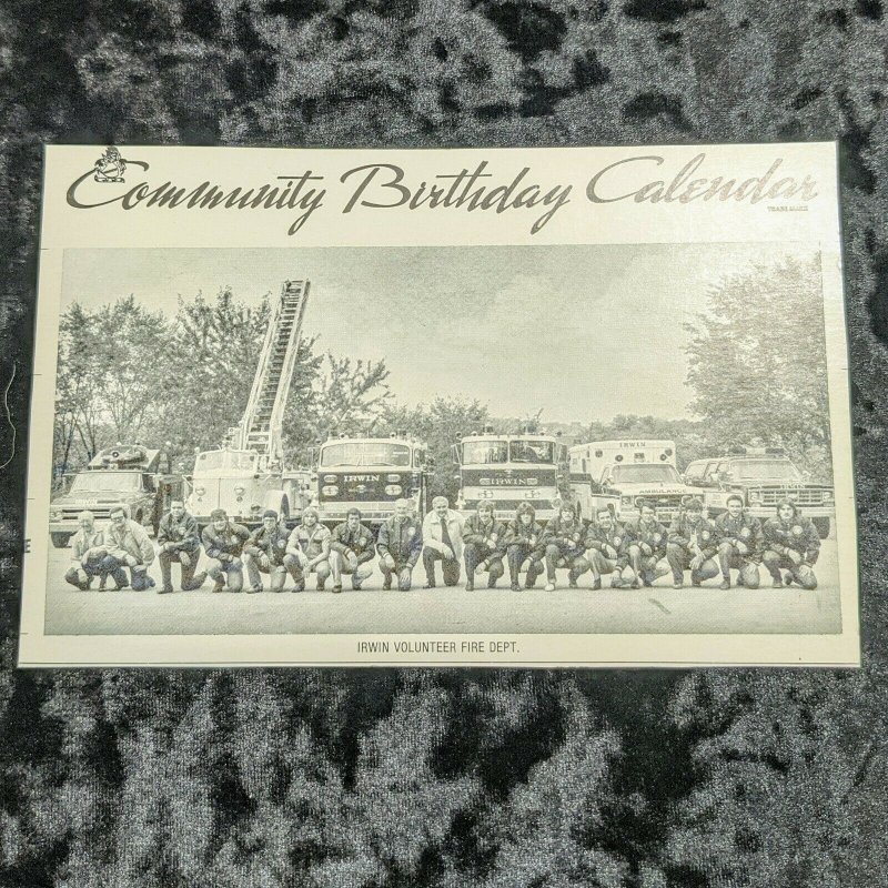 Irwin TX Fire Department Community Birthday Calendar Photo Engine ...