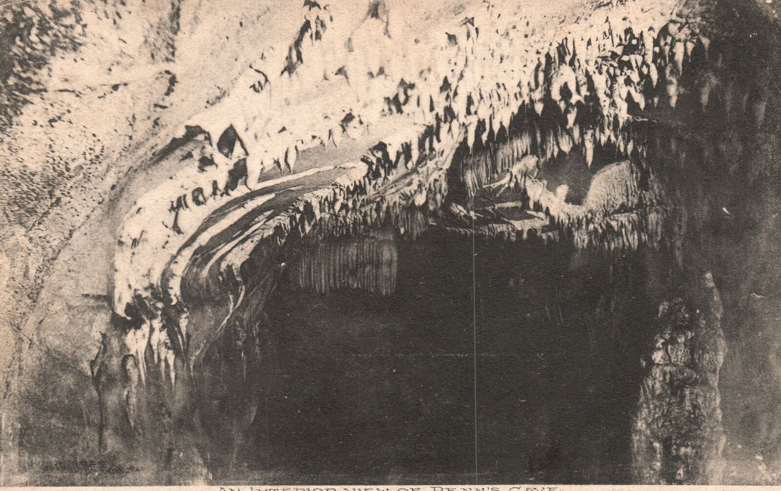 Vintage Postcard Interior View Of The Penn's Cave Pennsylvania ...