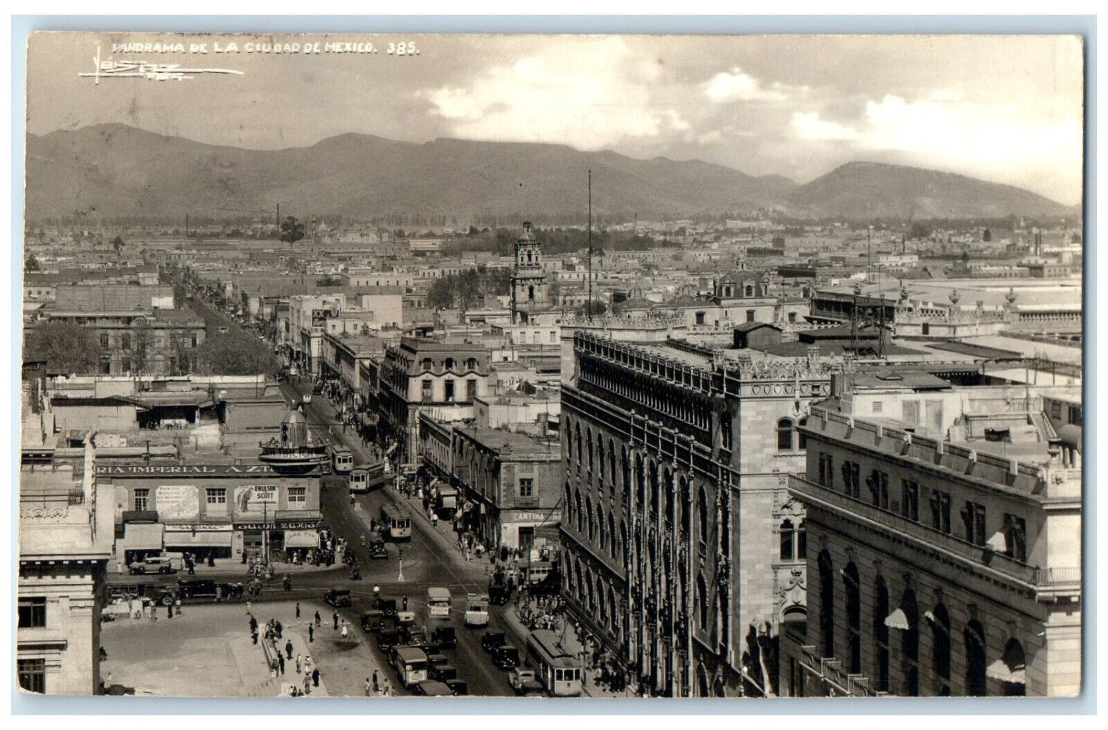 1936 Panorama De La Ciudad De Mexico Posted Vintage RPPC Photo Postcard ...