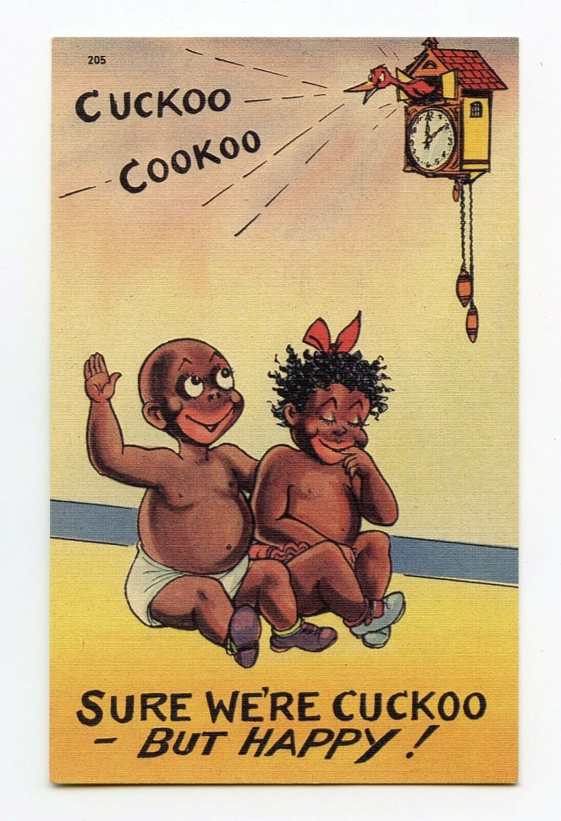 Postcard Sure We're Cuckoo - But Happy! Black Americana Standard View ...