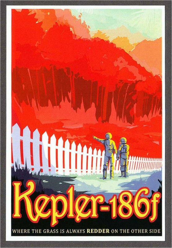 Kepler-186f Exoplanet of Red Dwarf Space Tourism Travel Poster Style ...