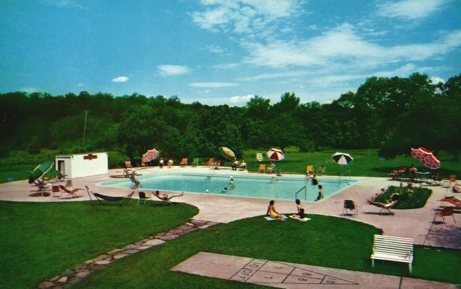 Vintage Postcard Modern Swimming Pool Cresent Lodge Paradise Valley ...
