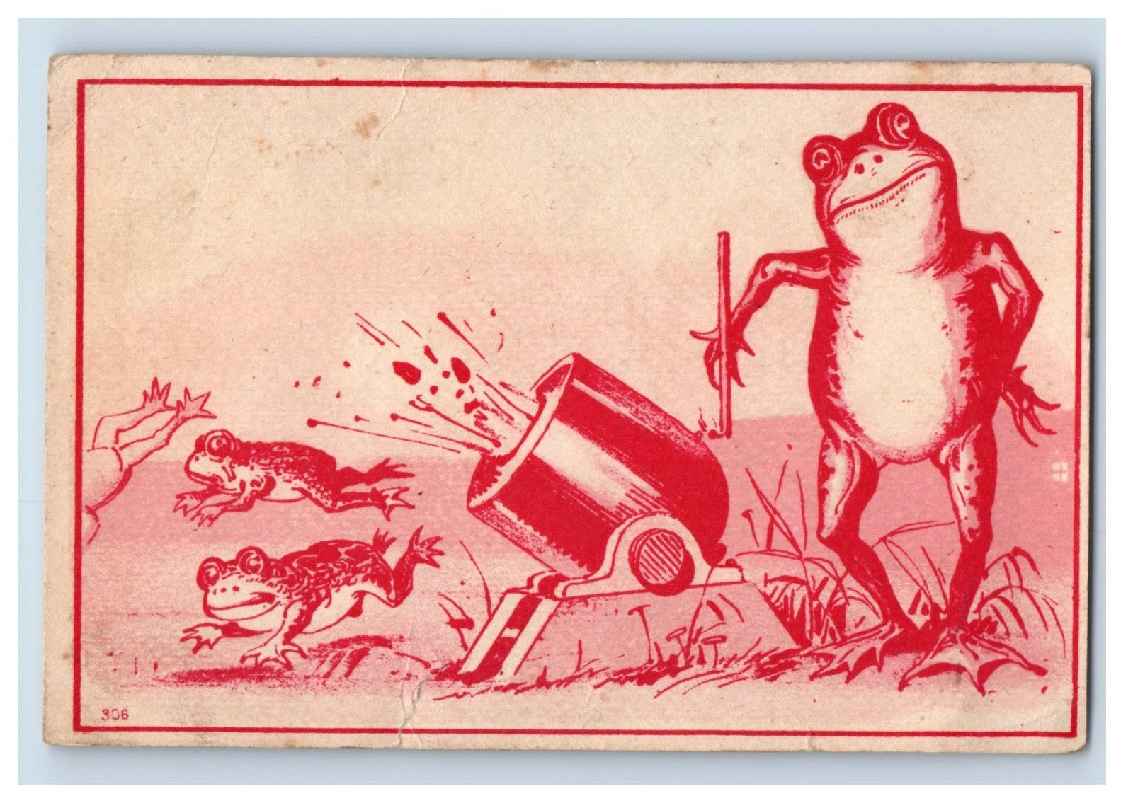 1880s Thomas A Kelly Wine Liquor & Segars Anthropomorphic Frogs Cannon ...