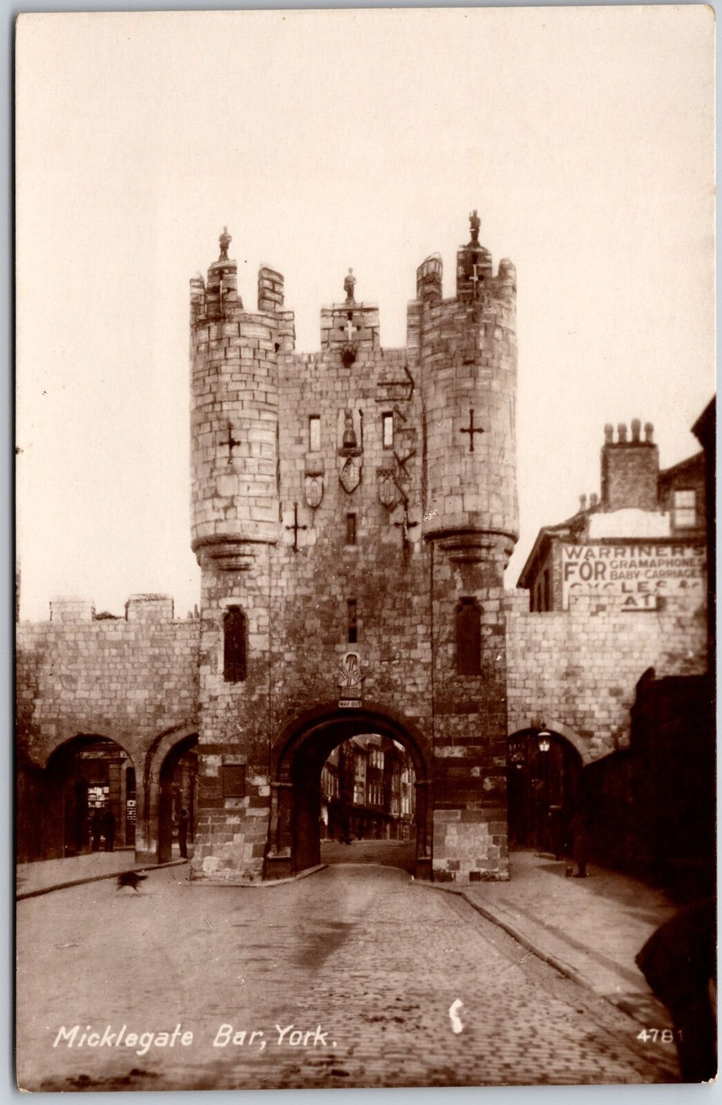 Micklegate Bar York England Stone Gate Warriner's Real Photo RPPC ...