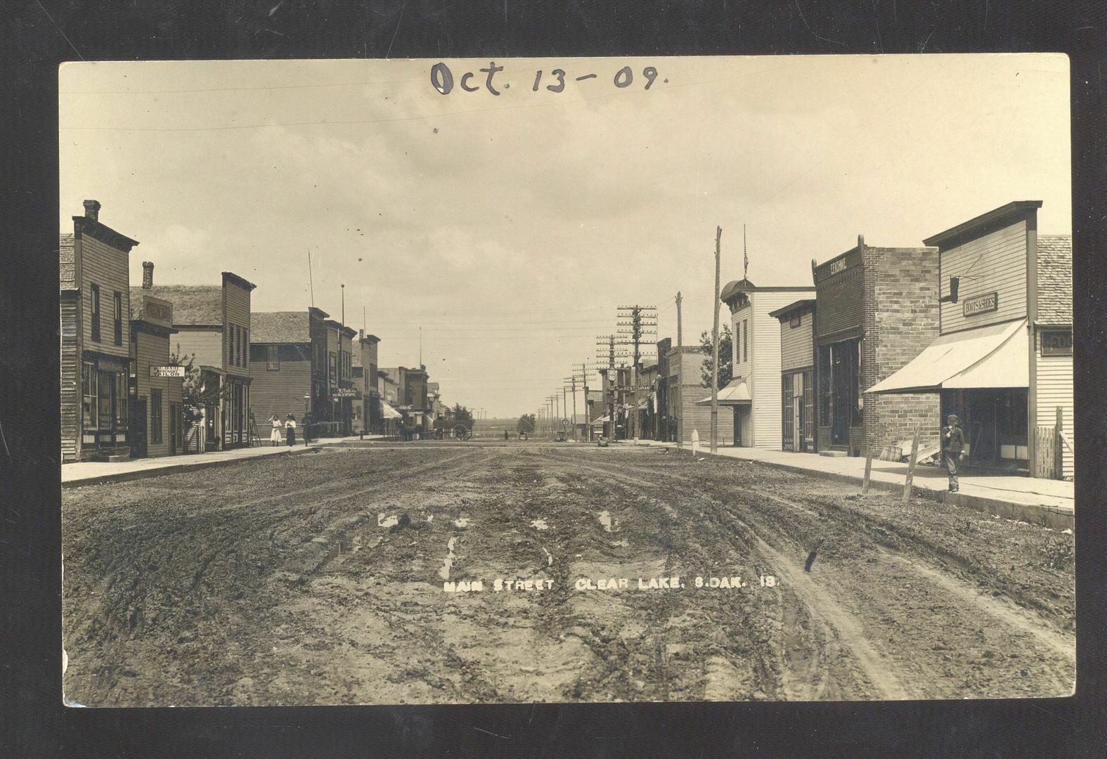 Rppc Clear Lake South Dakota Downtown Street Scene Real Photo Postcard ...