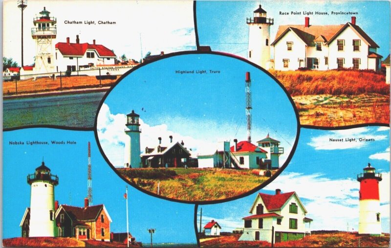 USA Cape Cod's Most Famous Lighthouses Massachusetts Chrome Postcard 09 ...