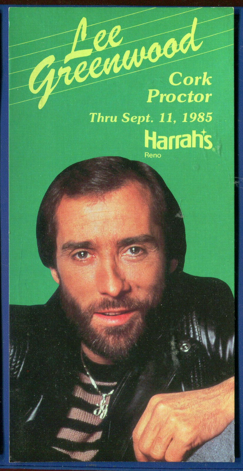 Lee Greenwood & Cork Proctor at Harrah's Reno Nevada c1980s postcard ...