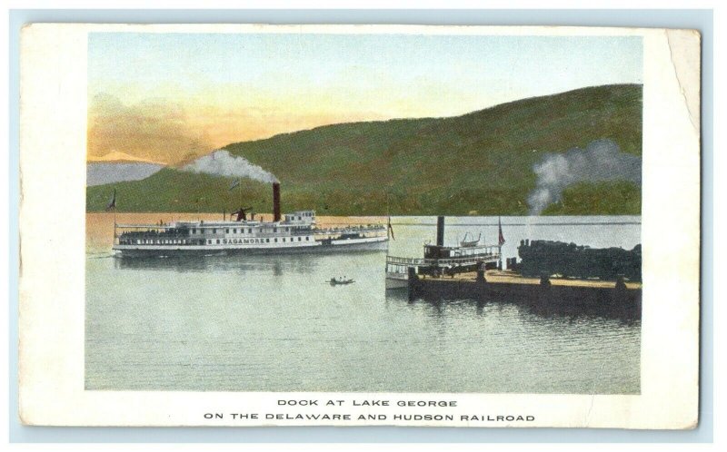 c1905 Steamer Dock At Lake George On The Delaware And Hudson Railroad ...