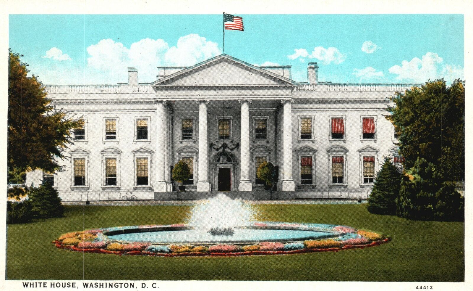 Vintage Postcard 1920's White House Home Of Presidents Washington DC BS ...