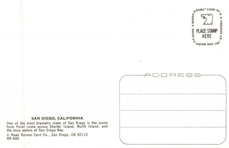 Vintage Postcard Point Loma across Shelter Island San Diego California ...