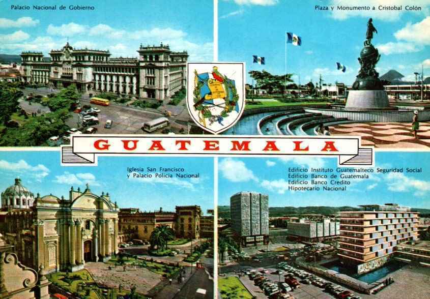 Vintage Continental Size Postcard Multiple Views of Guatemala City 1976 ...