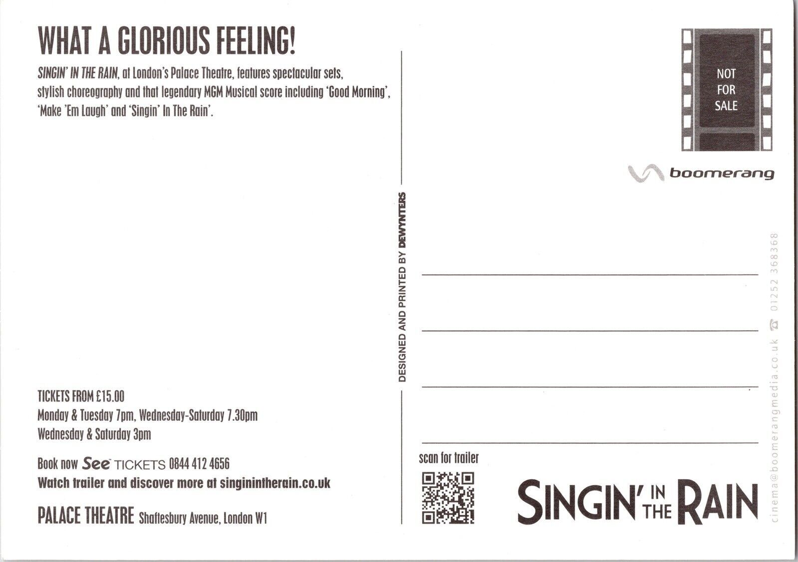 Singin In The Rain Movie Entertainment Londons Palace Theatre Chrome ...