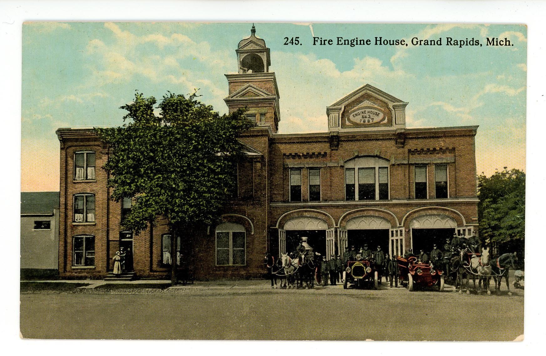 MI - Grand Rapids. Fire Department Engine House & Apparatus ca 1910 ...