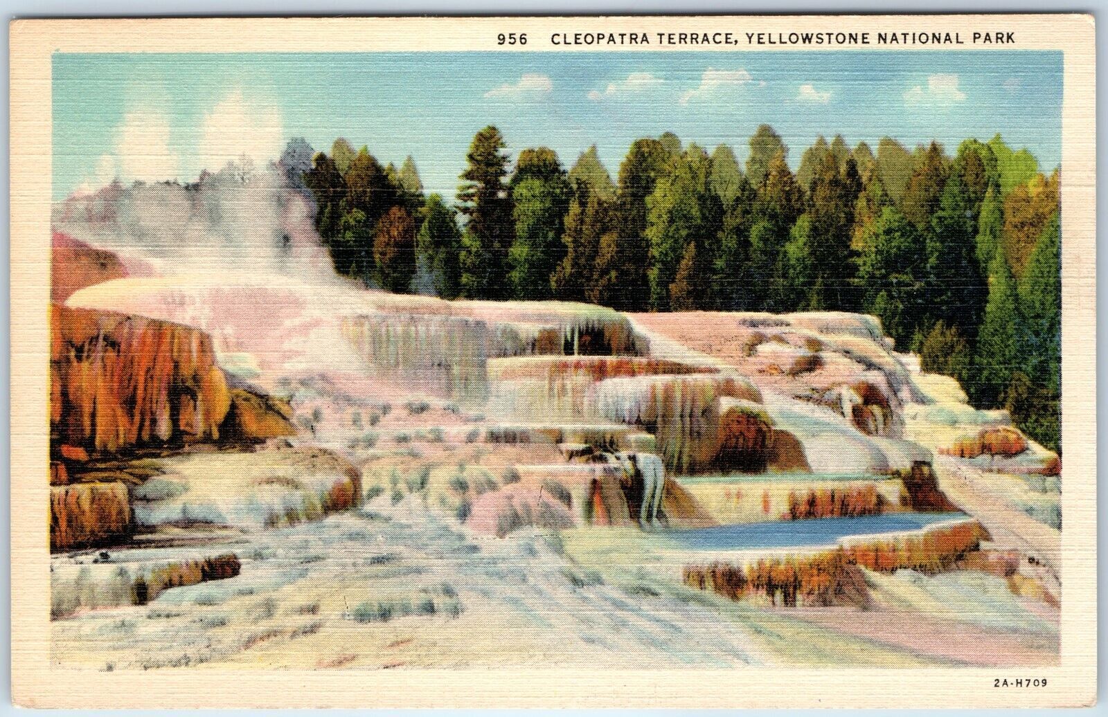 1932 Yellowstone National Park Cleopatra Terrace Mammoth Hot Springs ...
