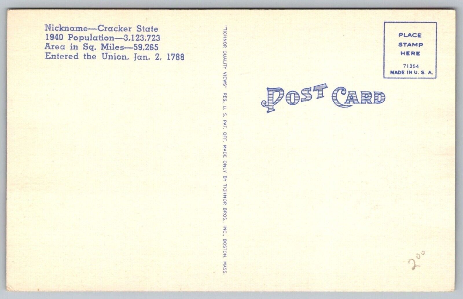 Greetings Georgia Cracker State Multi View Scenic Landmarks Linen ...