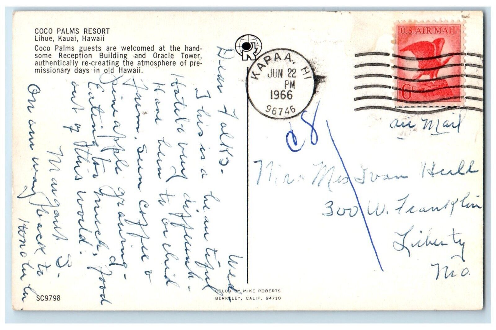 1966 Coco Palms Resorts Lihue Kauai Hawaii HI, Capturing Photo Vintage ...