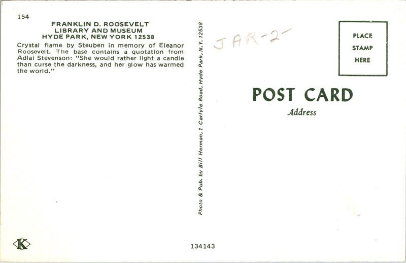 Franklin D Roosevelt Library Museum Hyde Park New York NY Crystal Flame ...