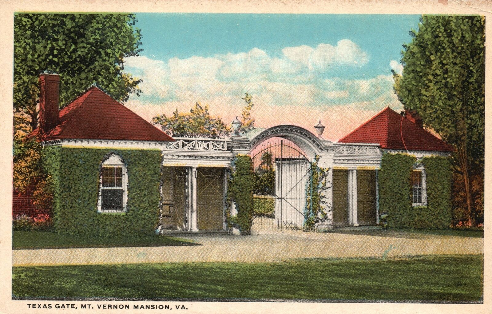 Vintage Postcard 1920's Texas Gate Mt. Vernon Mansion Va. Virginia ...
