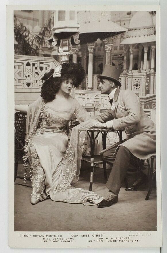 Theater Actors Miss Denise Orme and HB Burcher in "Our Miss Gibbs" Postcard Q3 | Other ...