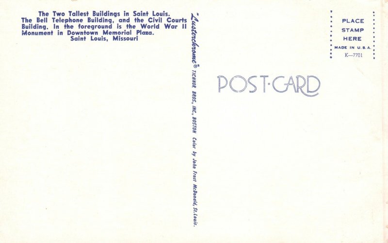 Vintage Postcard Bell Telephone Civil Courts Two Tallest Buildings St ...