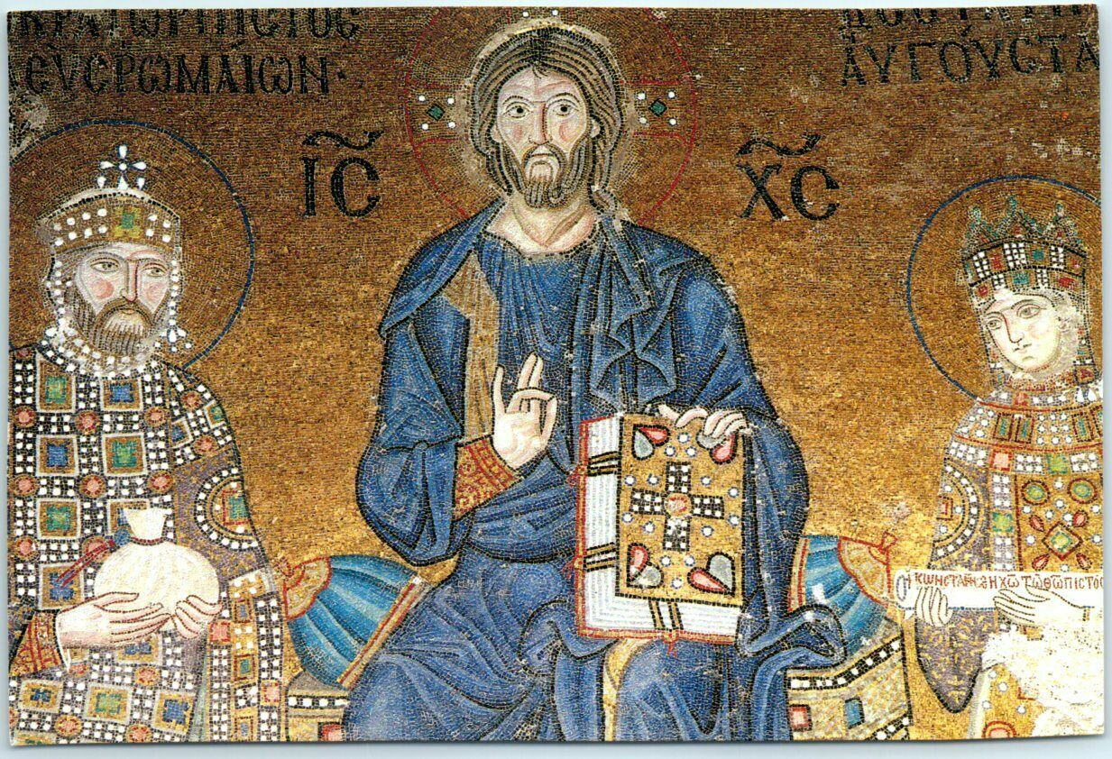 Jesus Christ with Emperor Constantin IX Monomachus and Empress Zoe ...