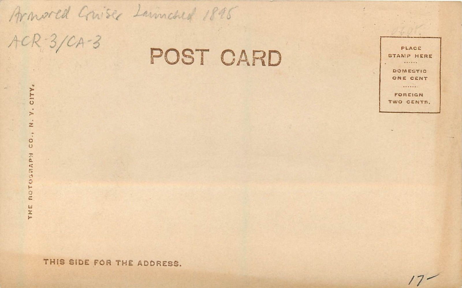 c1899 Muller RPPC Ship U.S.S. Brooklyn Armored Cruiser Rotograph B1105 ...