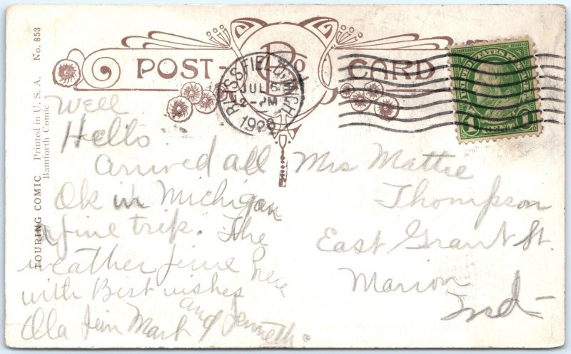 c1910s Comic "Filled Out Much" Fat Lady Big Obese Train Locomotive ...