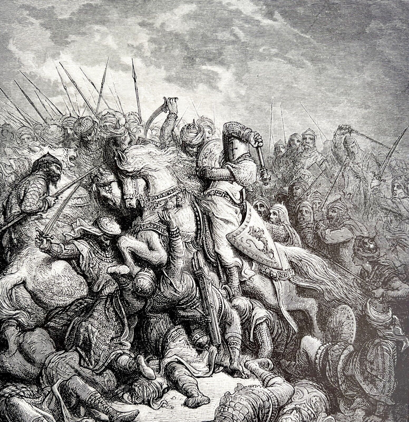 Dore Richard The Lionheart Battle Of Arsur Print Victorian 1894 Art ...