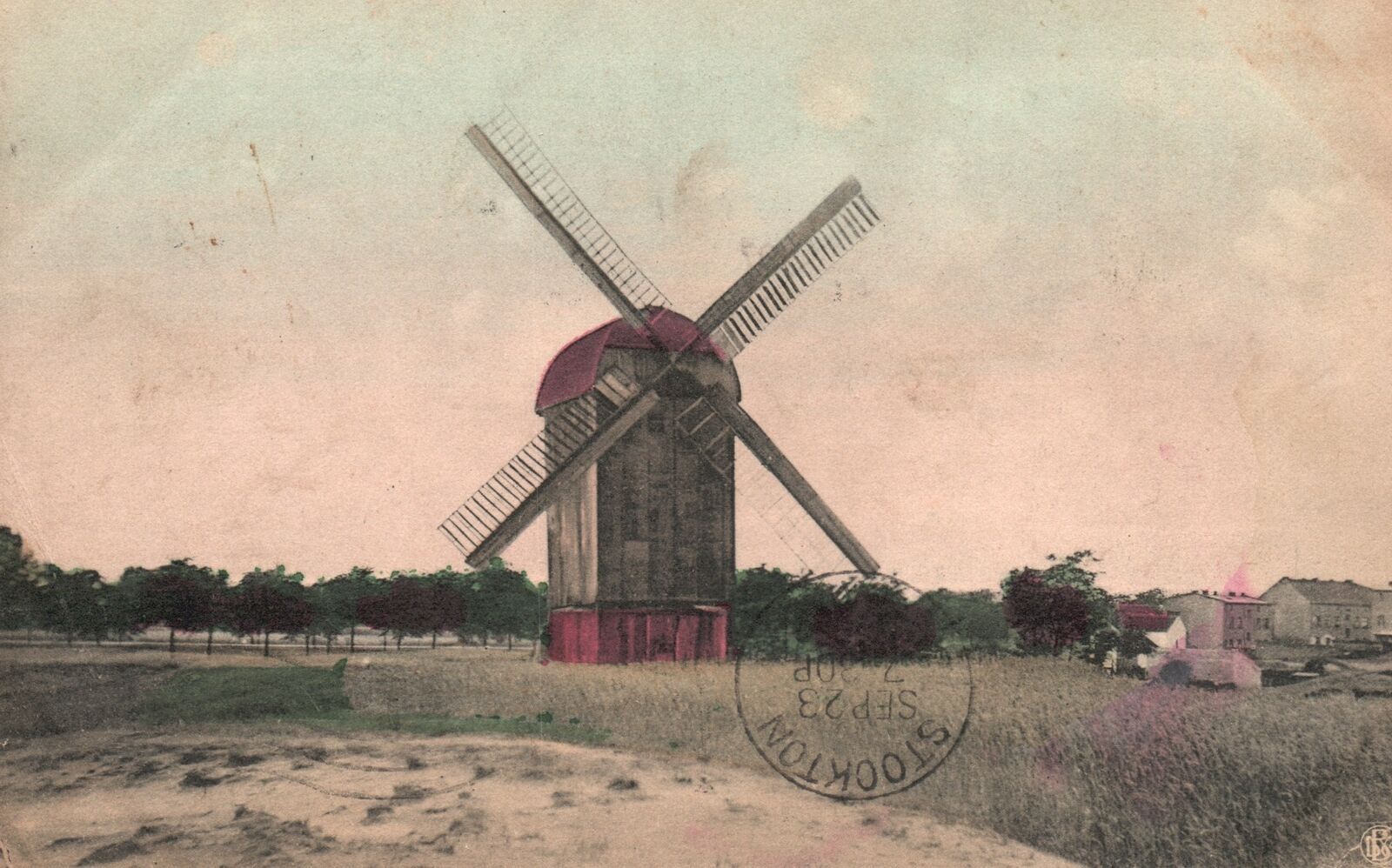 Vintage Postcard 1907 Windmill Rotational Energy Converting and Grounds ...