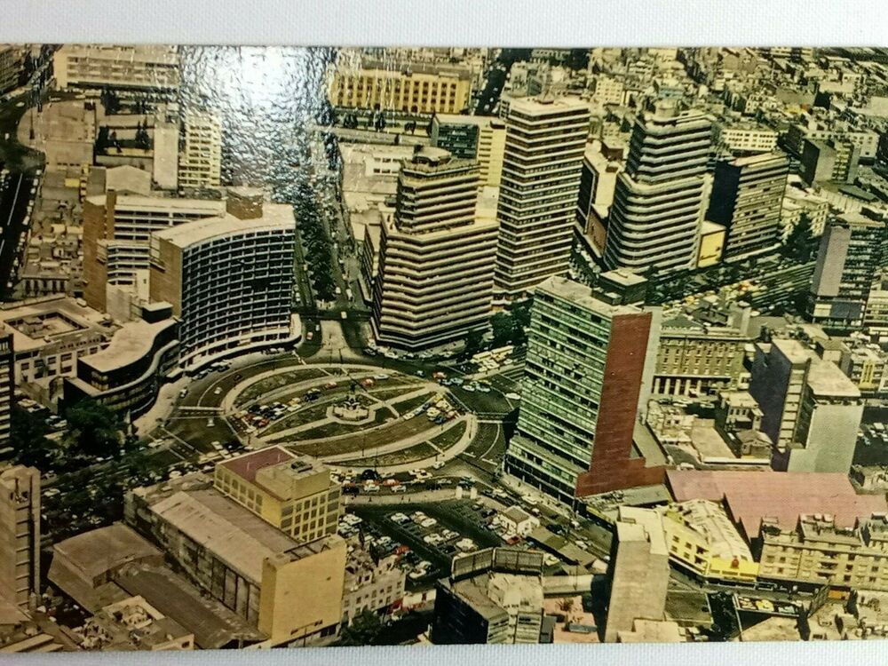 Vintage Postcard Vista Aerea de la Glorieta Colon Mexico Air View ...