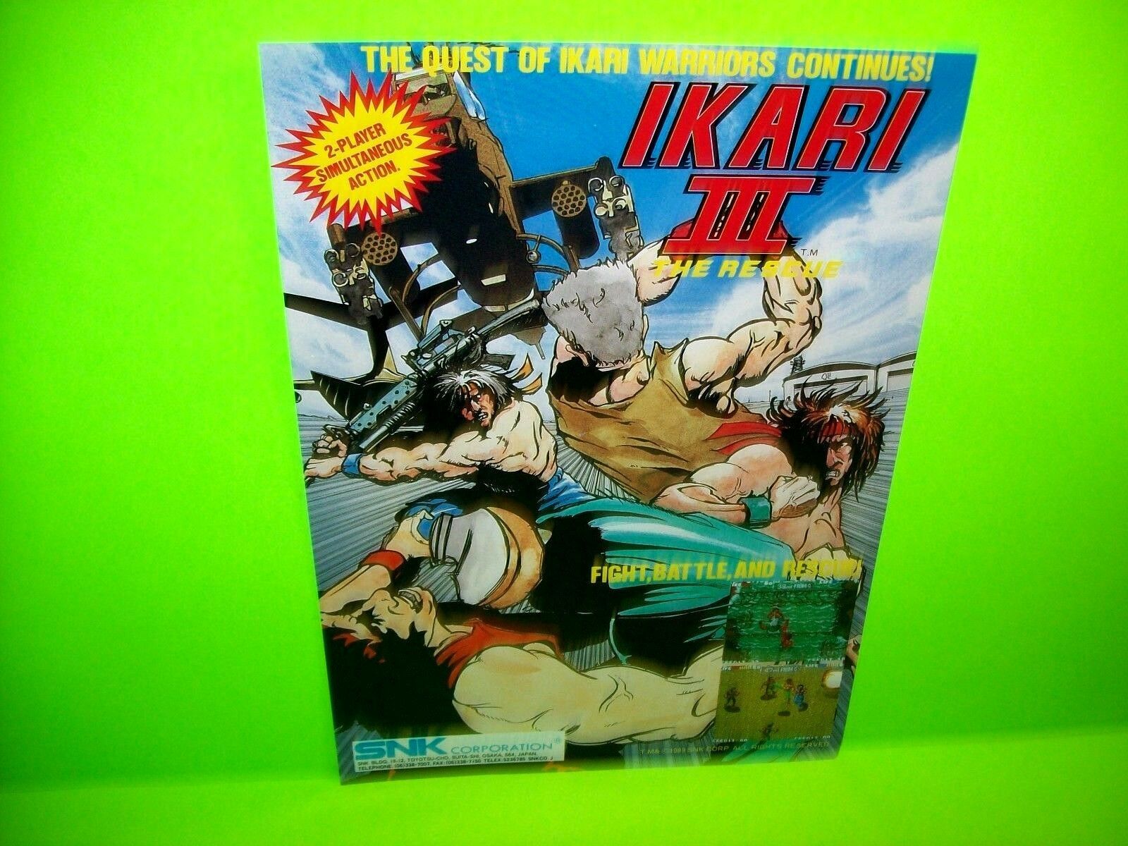 SNK IKARI III Original 1989 NOSVideo Arcade Game Promo Sales Flyer ...